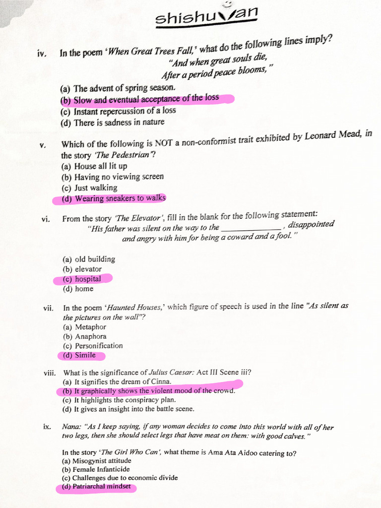 Lit_Prelim_solutions_cleaned-7 | PDF | Mark Antony | Augustus