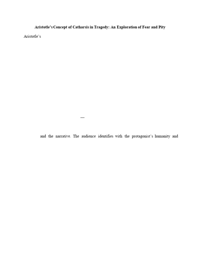 Aristotle's Concept of Catharsis in Tragedy-An Exploration of Fear and Pity | PDF | Tragedy ...