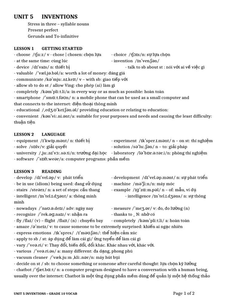 Unit 5 Inventions | PDF