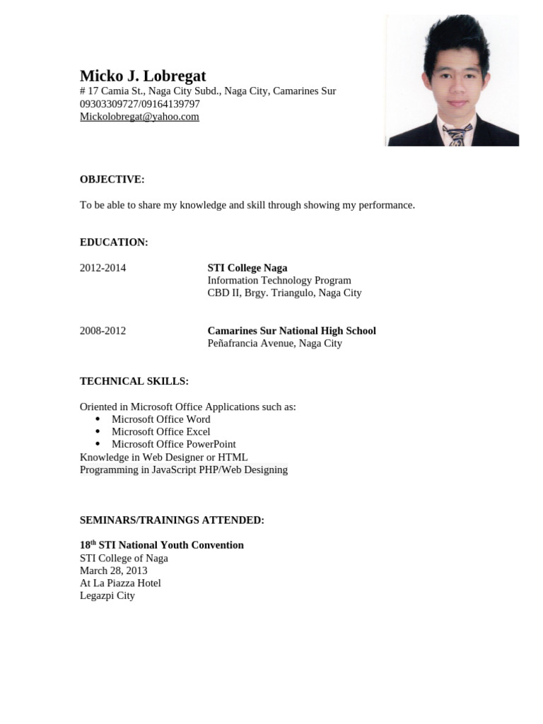 Ojt Resume | PDF