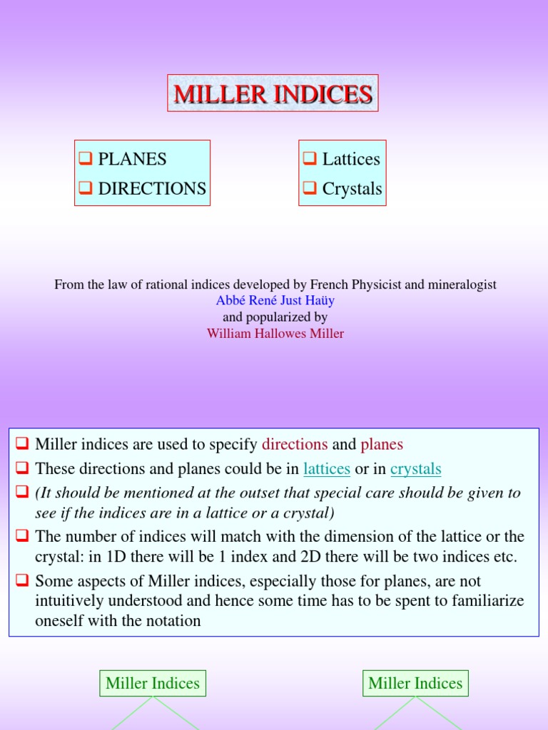 Chapter 3b Miller Indices | PDF | Crystal Structure | Euclid
