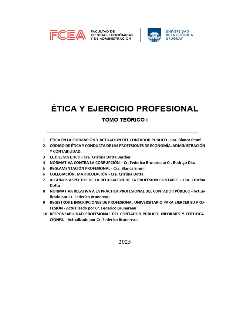 1 Tomo EEP - TEO 1 - 2025 | PDF | Moralidad | Contador