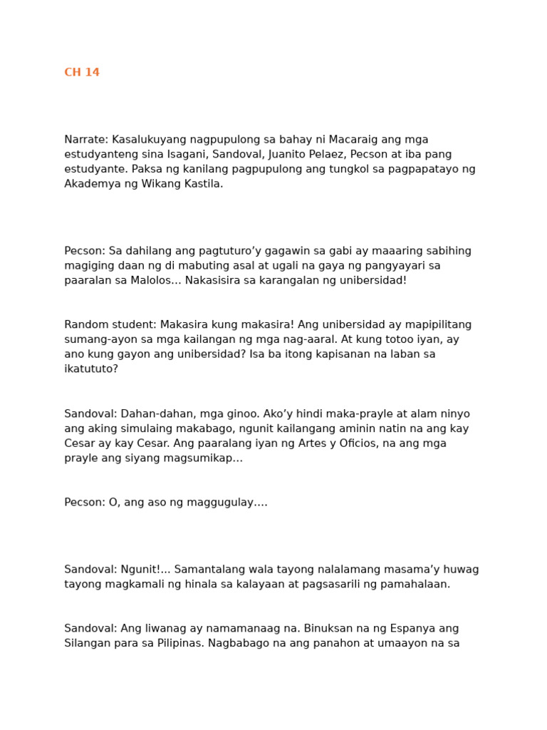 El Fili CH 14-15 Buod | PDF