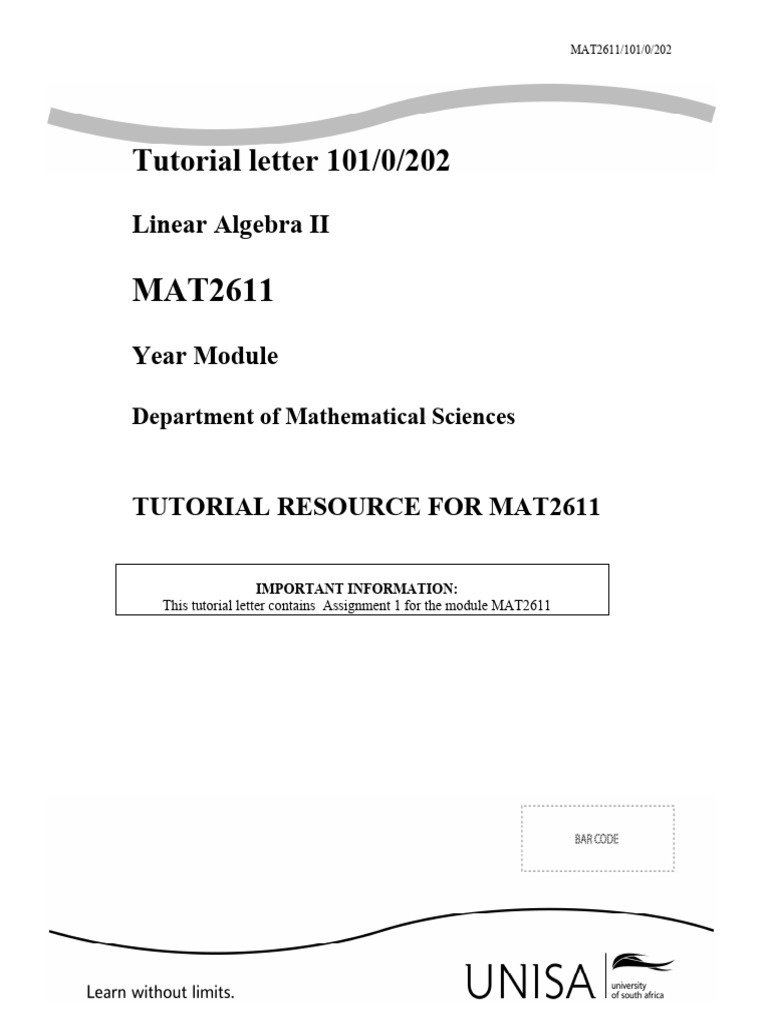 MAT2611 Assignment 02 Overview | PDF