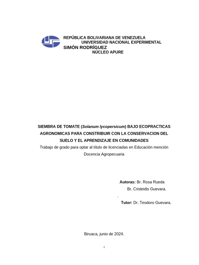 ROSA Y GUEVARA Corregido | PDF | Agricultura | Sustentabilidad