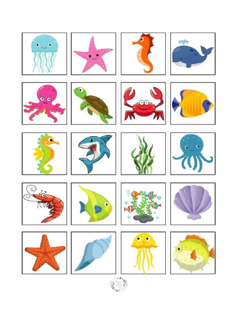 Jogo Memória Animais Marinhos | PDF