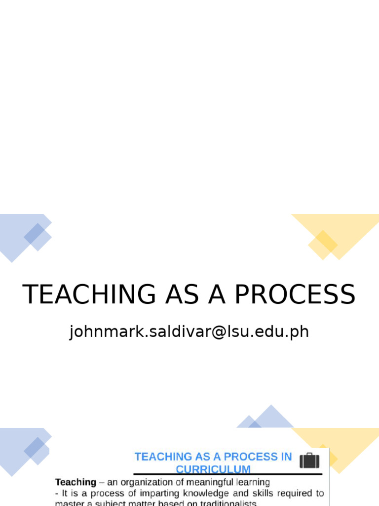 Teaching as a Learning Process | PDF