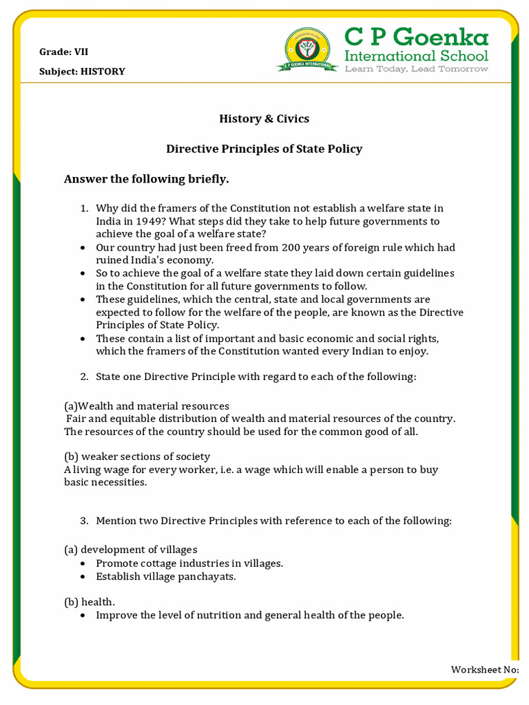 Directive Principles of State Policy | PDF | Social Policy | Justice