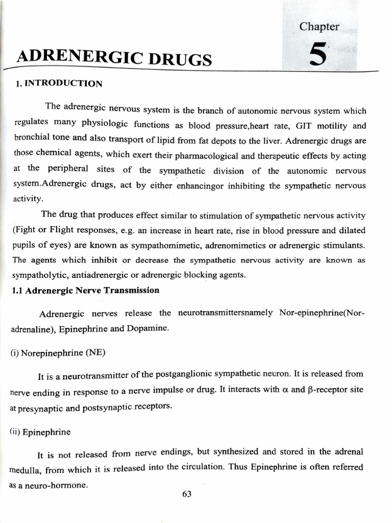 Adrenergic Drugs and Receptor Functions | PDF | Norepinephrine | Dopamine