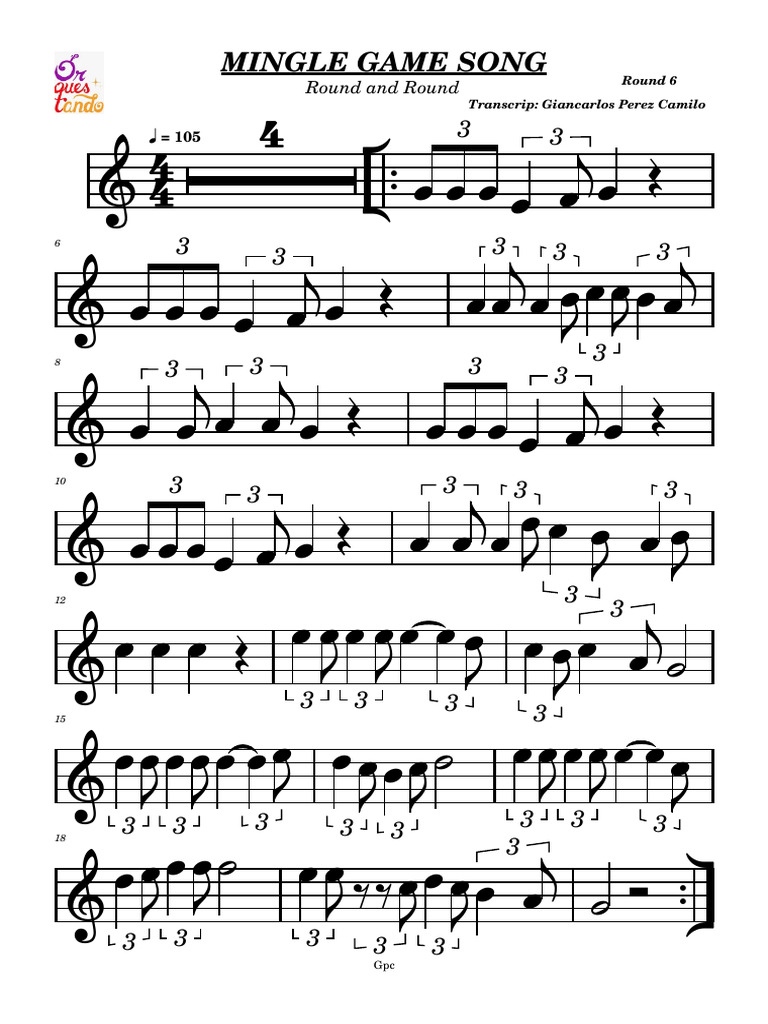 Mingle Game Song Sheet Music | PDF