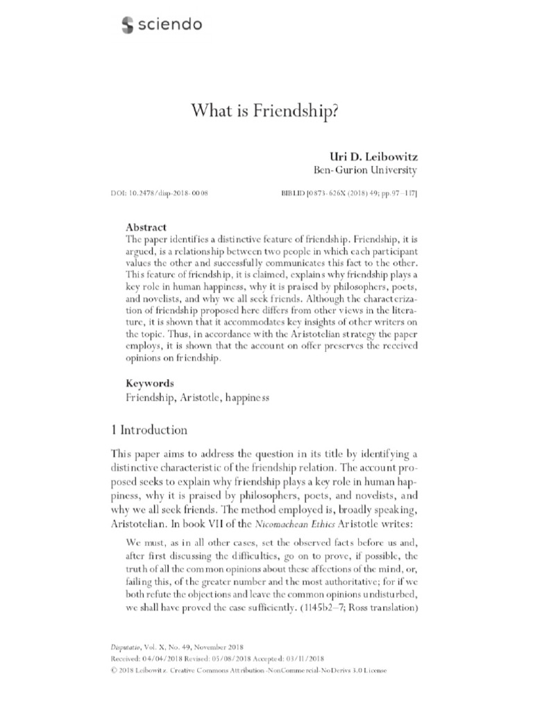 What Is Friendship | PDF