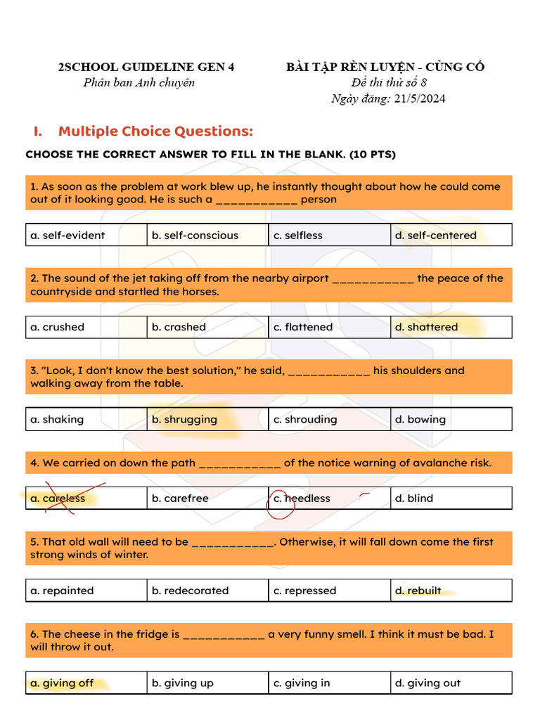 [2SG GEN 4] Ä á» THI THá»¬ Sá» VIII - Sá» | PDF | Huckleberry Finn | Hamburgers