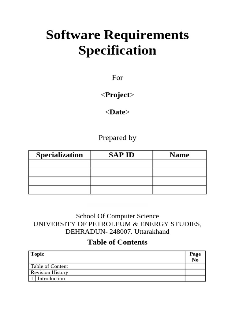 Project SRS Template (Mid Term) | PDF | Interface (Computing) | Software