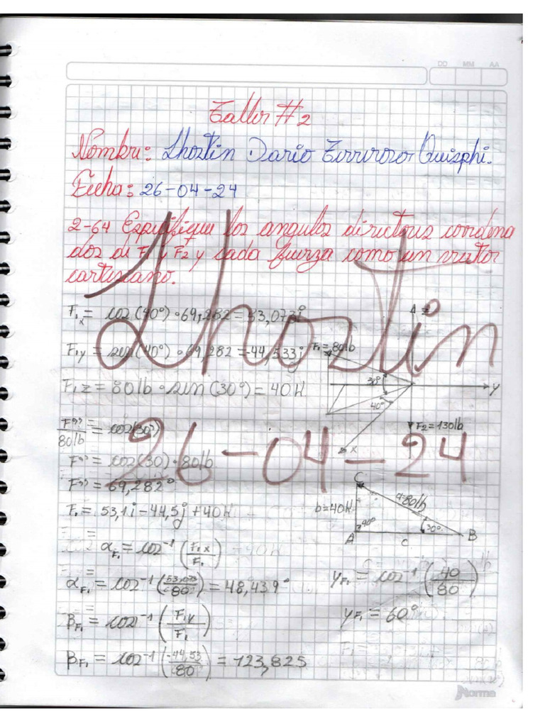 Taller de Estatica 2 64 | PDF