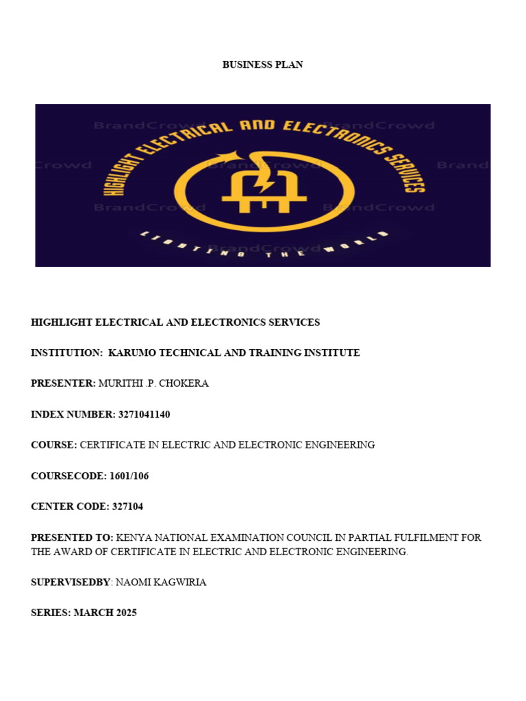 Paul Murithi Chokera Business Plan | PDF | Banks | Pricing