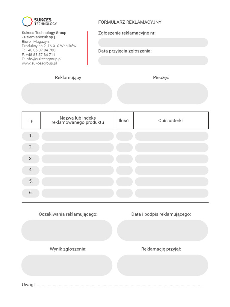 PL-Formularz-reklamacyjny | PDF