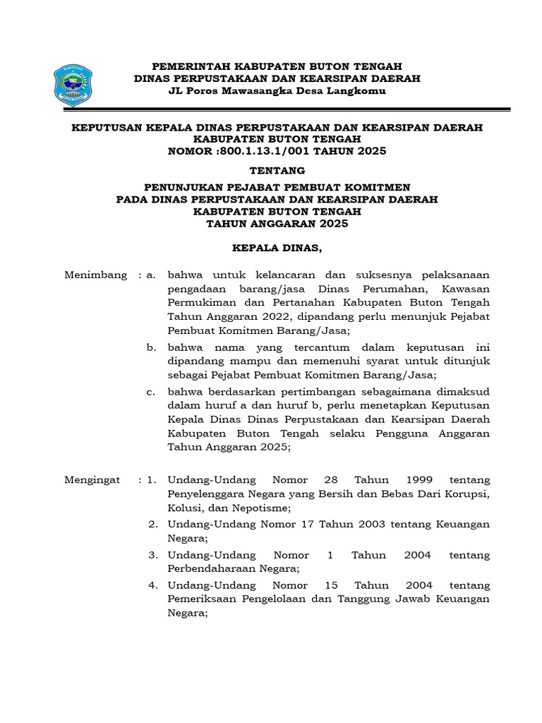 SK PPK Perpus 2025 | PDF