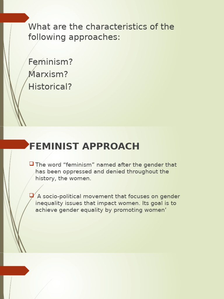 Analyzing Feminist, Marxist, and Historical Approaches | PDF