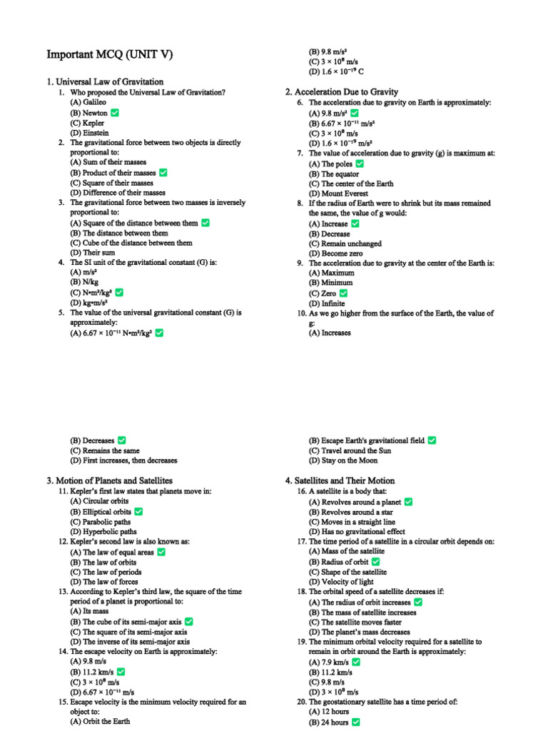 Important MCQ Unit V - 9b2accf2 3d5c 4733 Abc6 77018100df62 | PDF ...