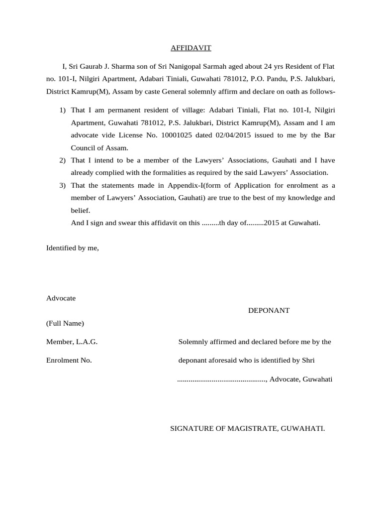 Registration Affidavit | PDF