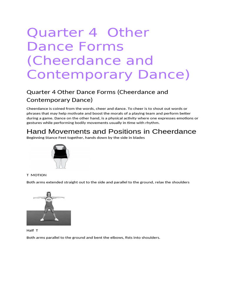 Cheerdance Hand Movements Explained | PDF