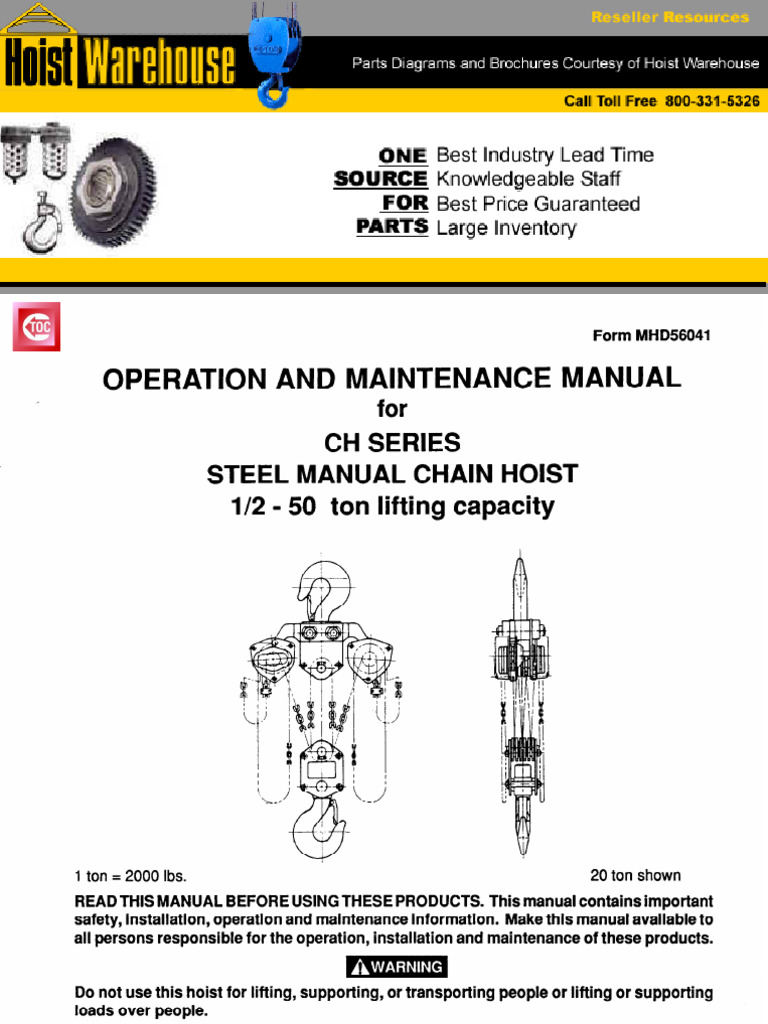 CH Series Manual Chain Hoist | PDF | Elevator | Cargo