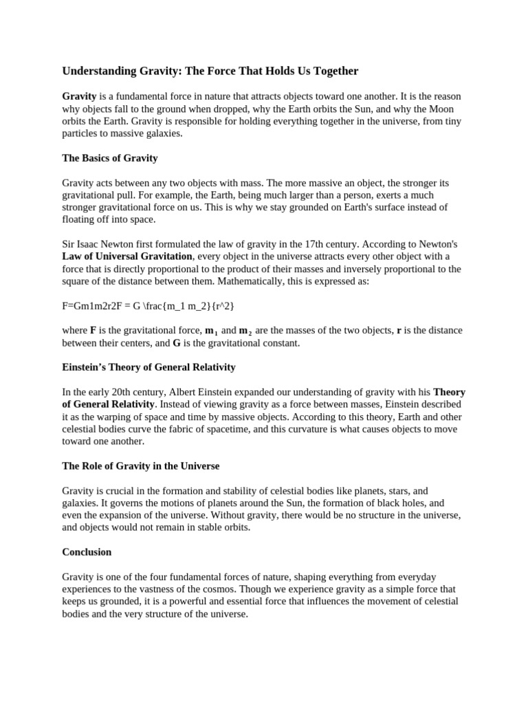 Understanding Gravity | PDF