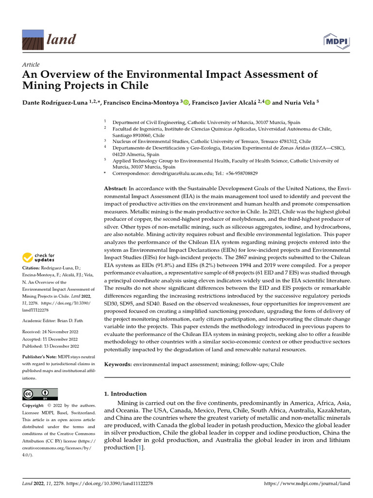An Overview of The Environmental Impact Assessment of Mining Projects ...