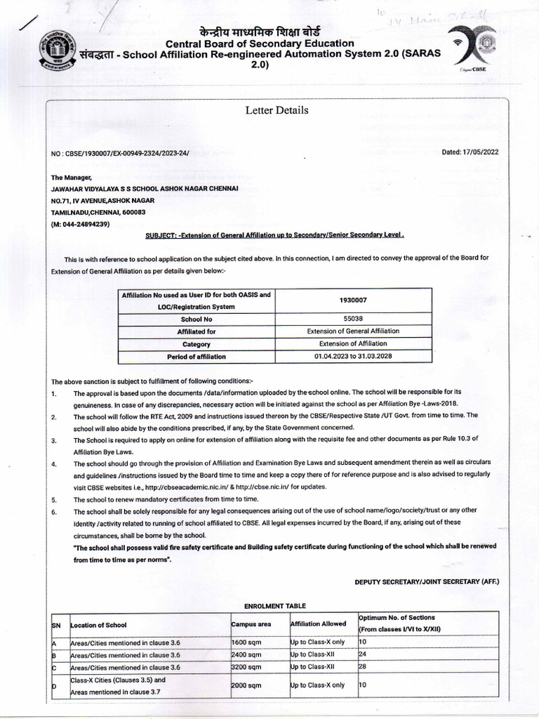 Cbse Affiliation | PDF