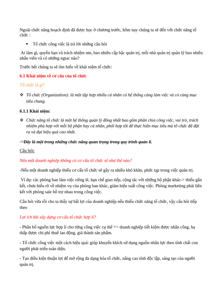 CHƯƠNG 6 CH C NĂNG T CH C M I | PDF