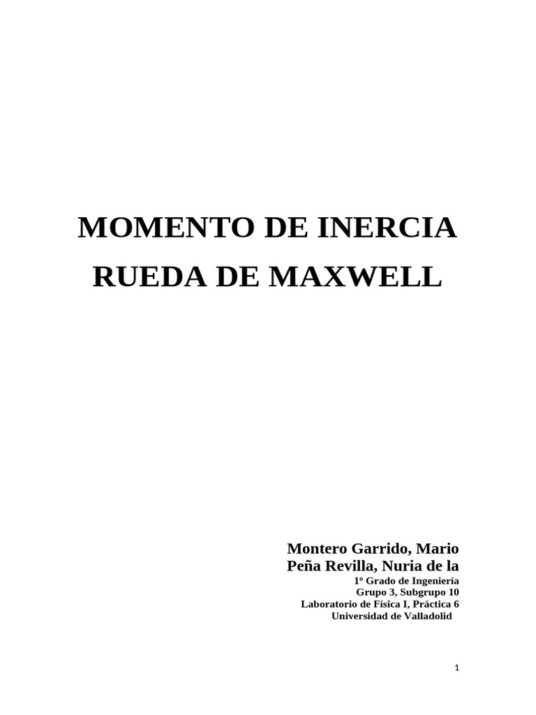 Rueda de Maxwell | PDF | Rotación | Física