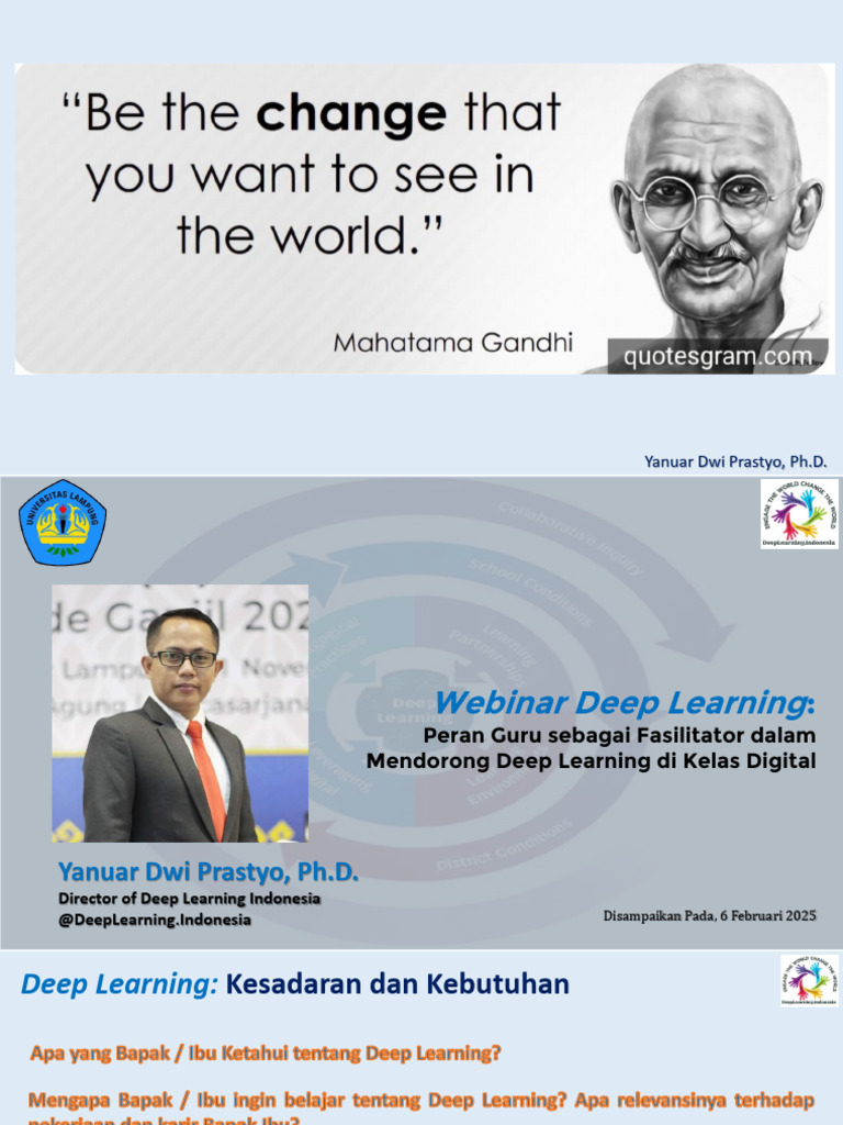 Webinar Deep Learning - Peran Guru Sebagai Fasilitator Dalam Mendorong Deep Learning Dalam Kelas ...