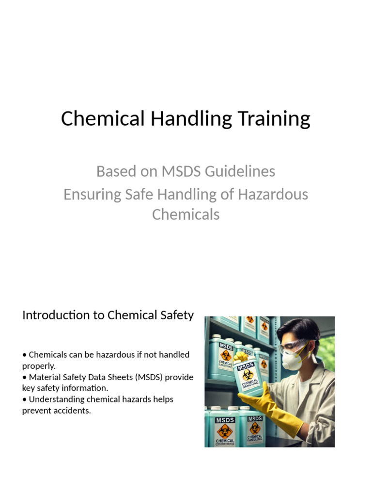 Chemical Handling Training Presentation Proper | PDF