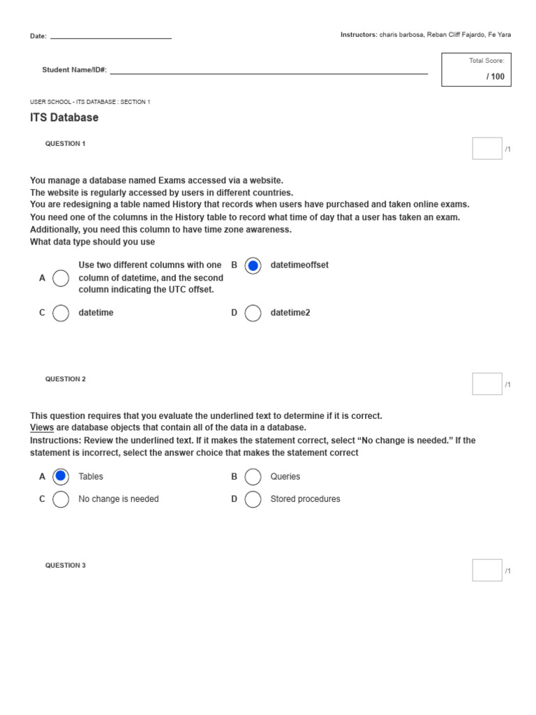 MYSQL-ITS-Actual_Exam-Copy | PDF | Databases | Microsoft Sql Server