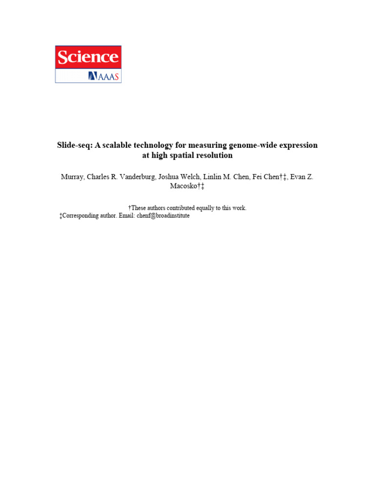 Slide-seq | PDF | Dna Sequencing | Polymerase Chain Reaction