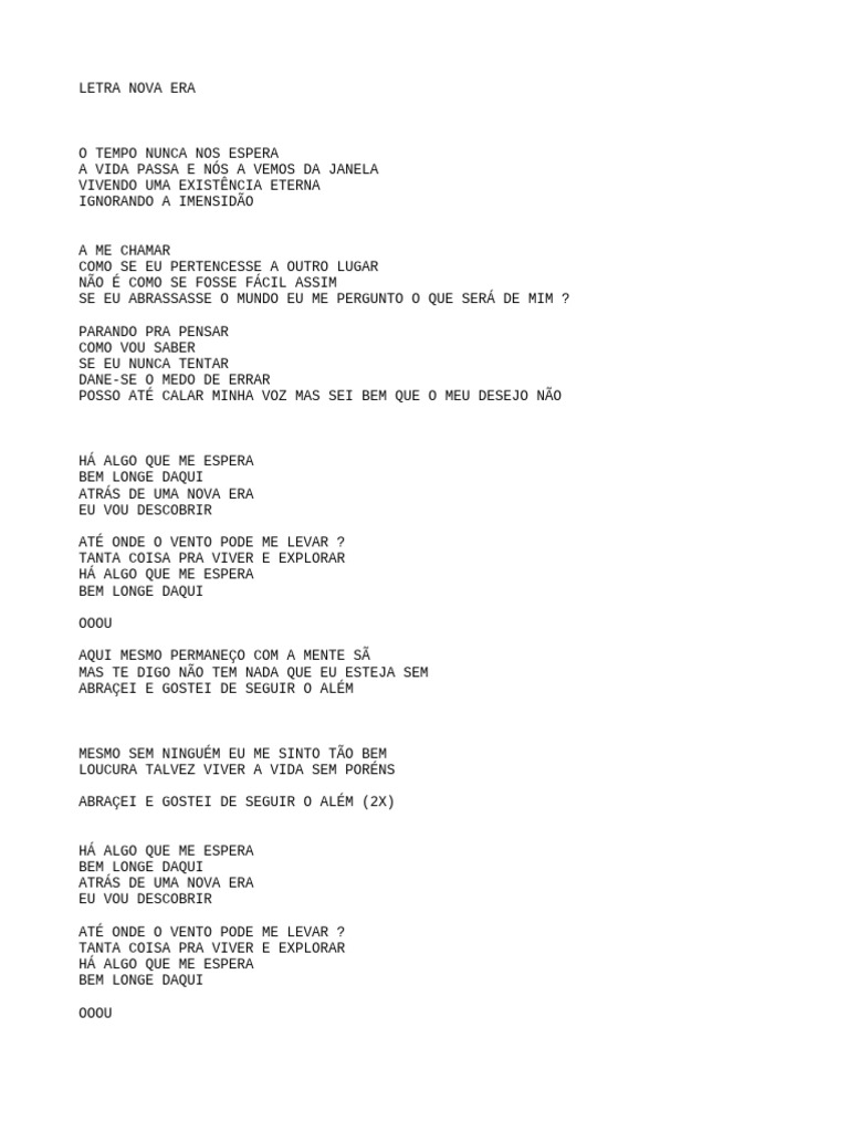 Letra Nova Era | PDF