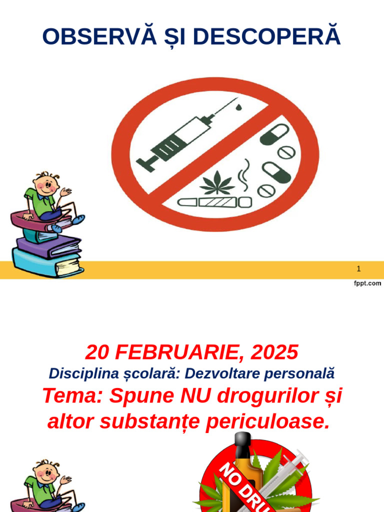 Droguri PPT Elevi Gimnaziu | PDF