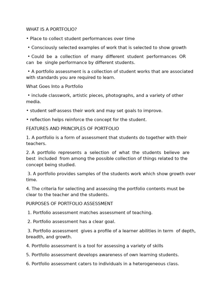 Understanding Portfolio Assessment | PDF
