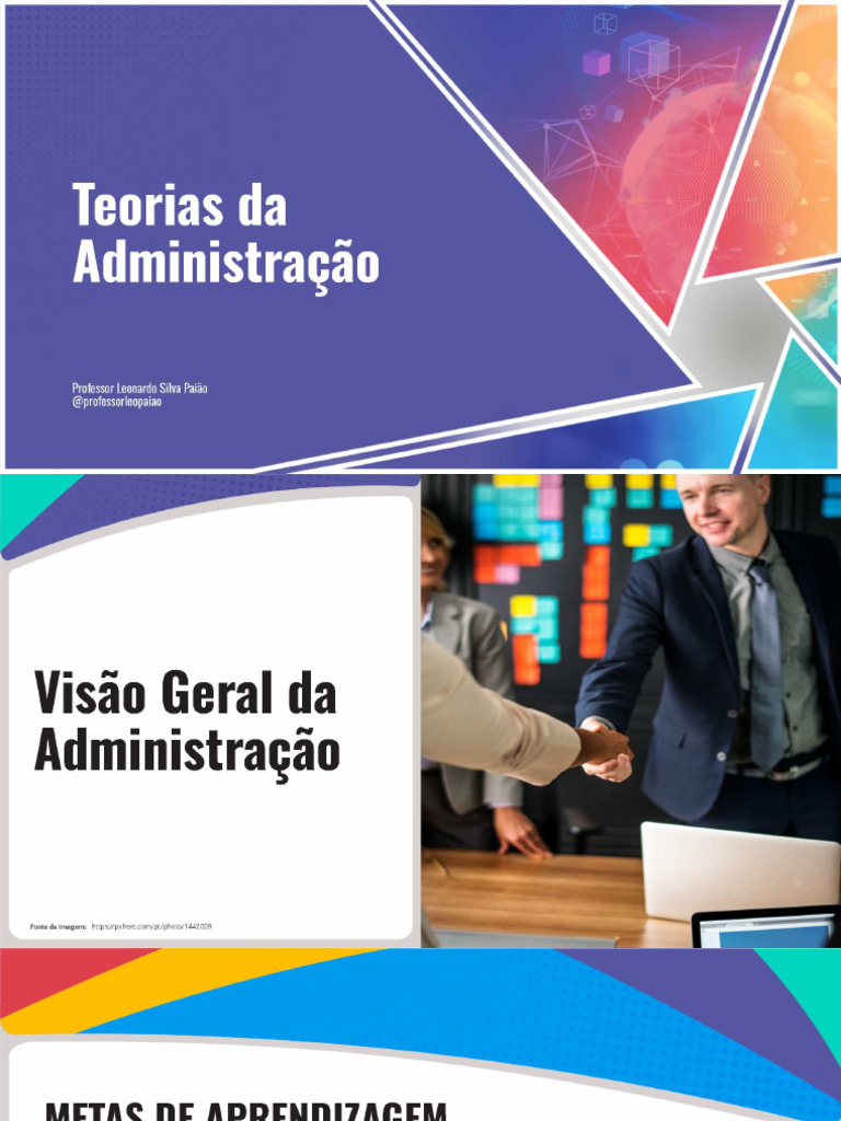 Slides Aula 01 Teorias Da Adm PDF | PDF