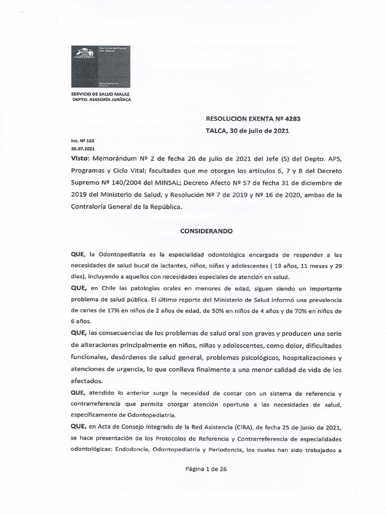 Protocolo Odontopediatria Resol 4283 | PDF