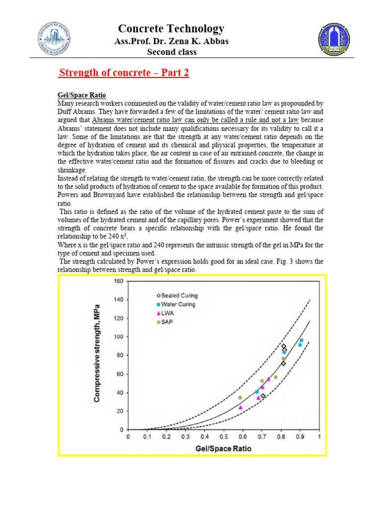 Concrete Strength and Gel/Space Ratio | PDF | Concrete | Strength Of ...
