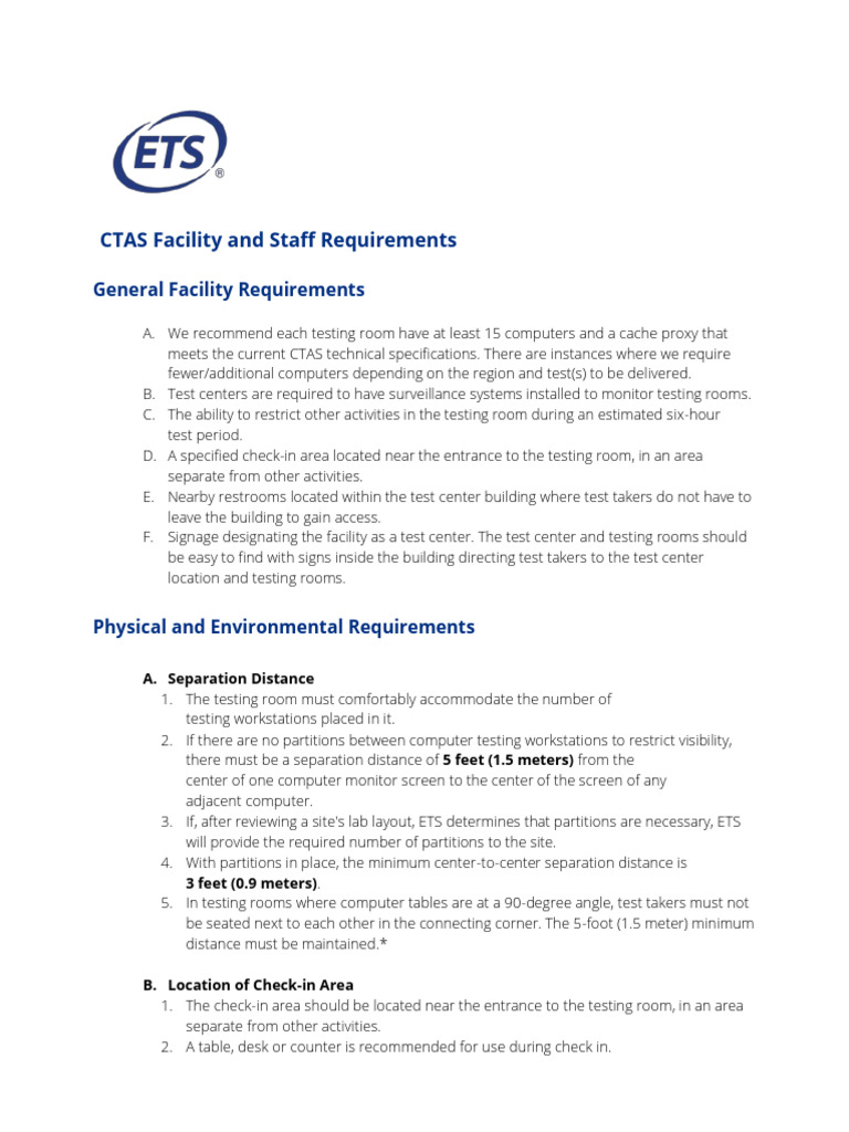 ctas-facility-staff-requirements | PDF | Americans With Disabilities ...