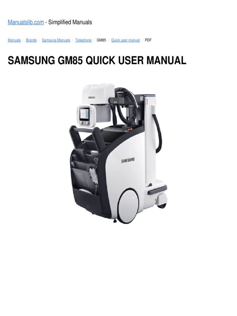 Samsung Gm85 Quick User Manual: - Simplified Manuals | PDF