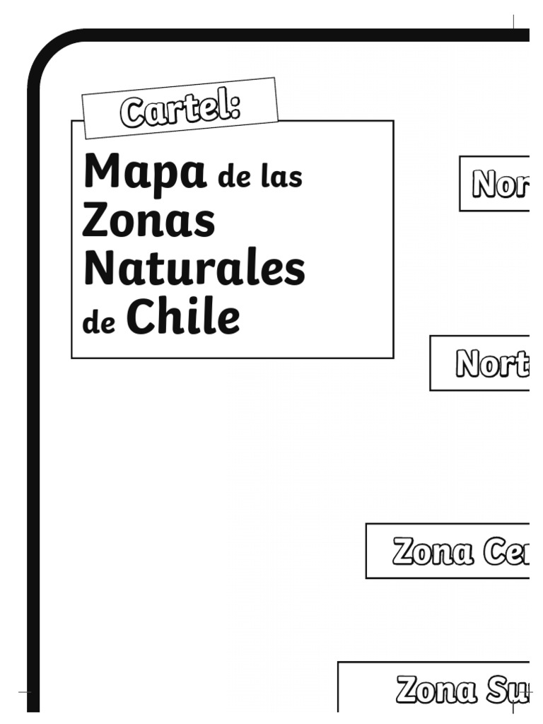 Pster XL Mapa de Las Zonas Naturales de Chile | PDF