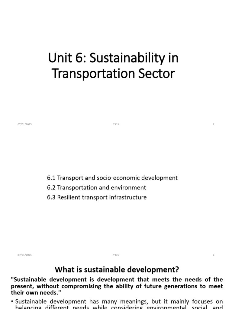 CH-6 Sustainability in Transportation Sector | PDF | Transport ...