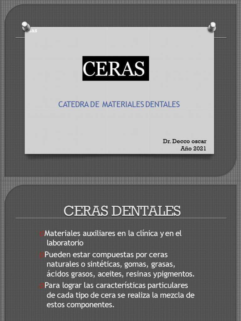 Ceras Dentales Clase 6 | PDF | Cera | Materiales