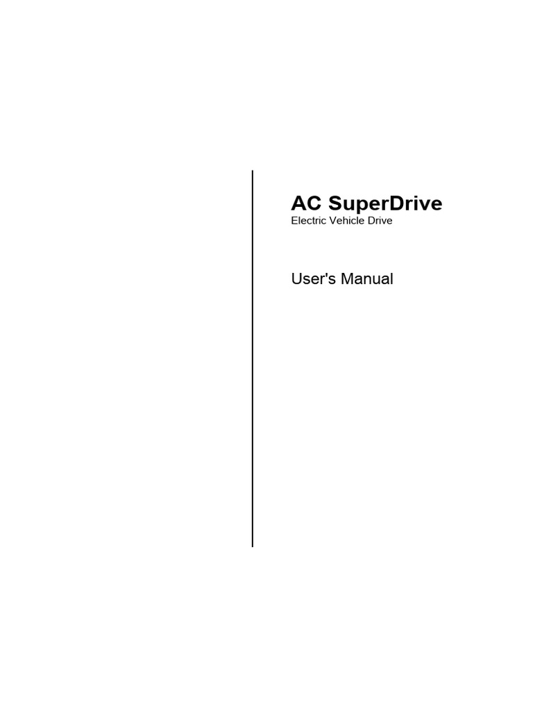 AC SuperDrive Users Manual | PDF | Alternating Current | Electrical ...