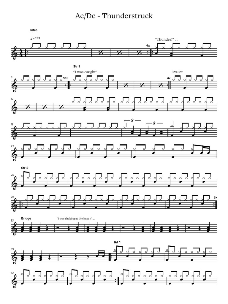 Ac DC - Thunderstruck 1 | PDF | Songs Written
