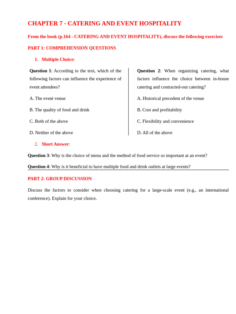 Catering Insights for Event Success | PDF | Meal | Diet (Nutrition)