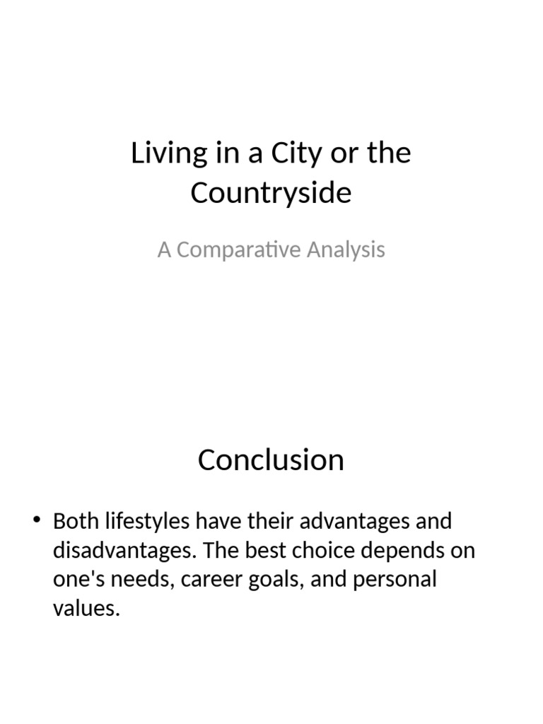 City vs Country Living: A Comparison | PDF